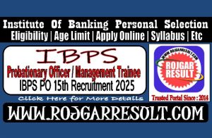 IBPS PO 15th Final Result 2026