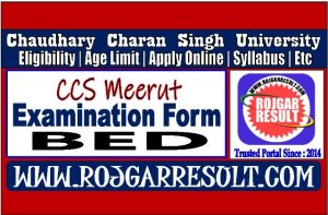 CCS University Meerut BED Examination Form 2026