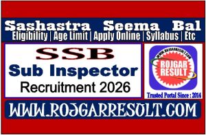 SSB Sub Inspector SI Online Form 2026 Date Extended